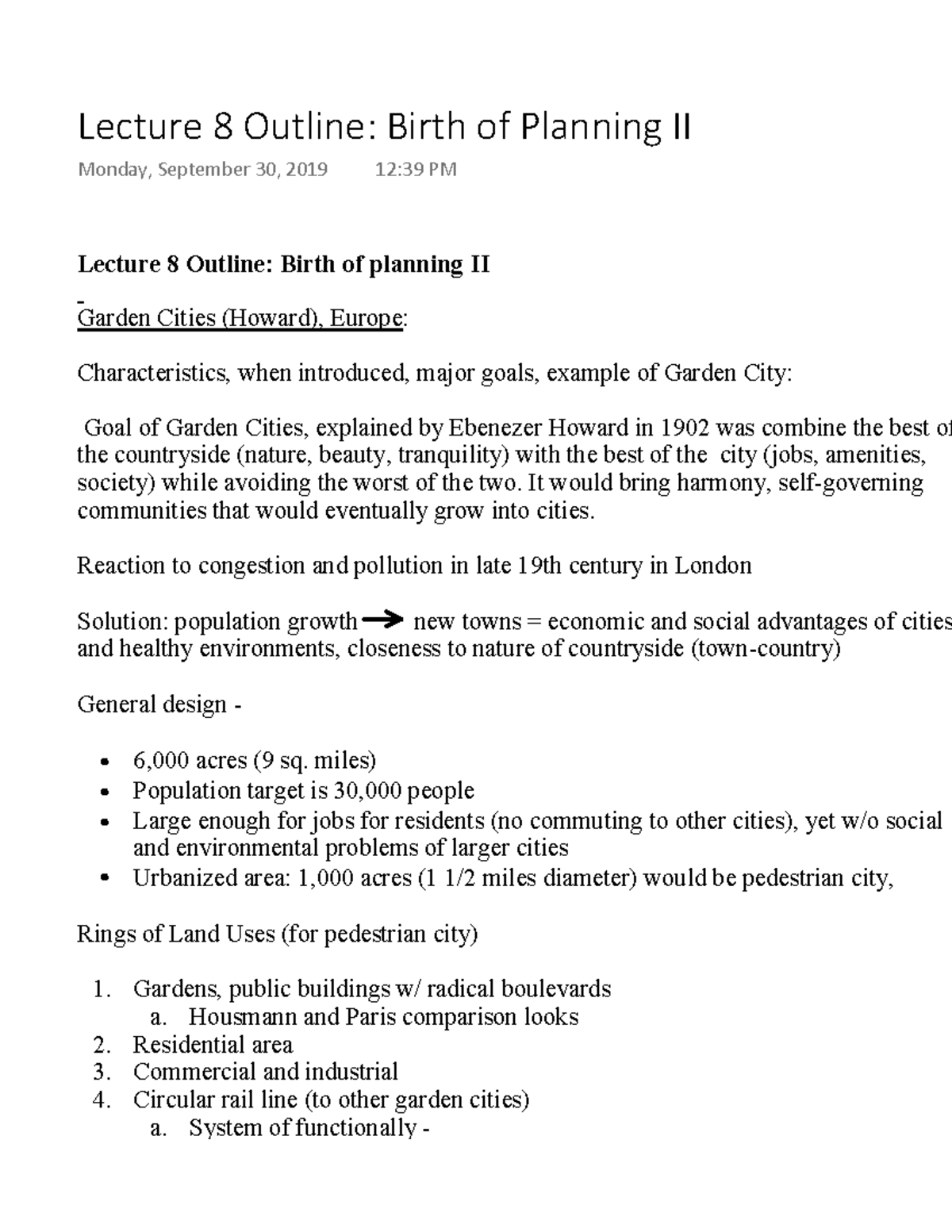 Lecture 8 Outline Birth of Planning II - Warning: TT: undefined function: 32 Lecture 8 Outline ...