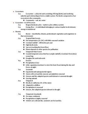 Chapter 4 - Lecture notes 4 - Ecology and Evolution: Chapter 4 ...