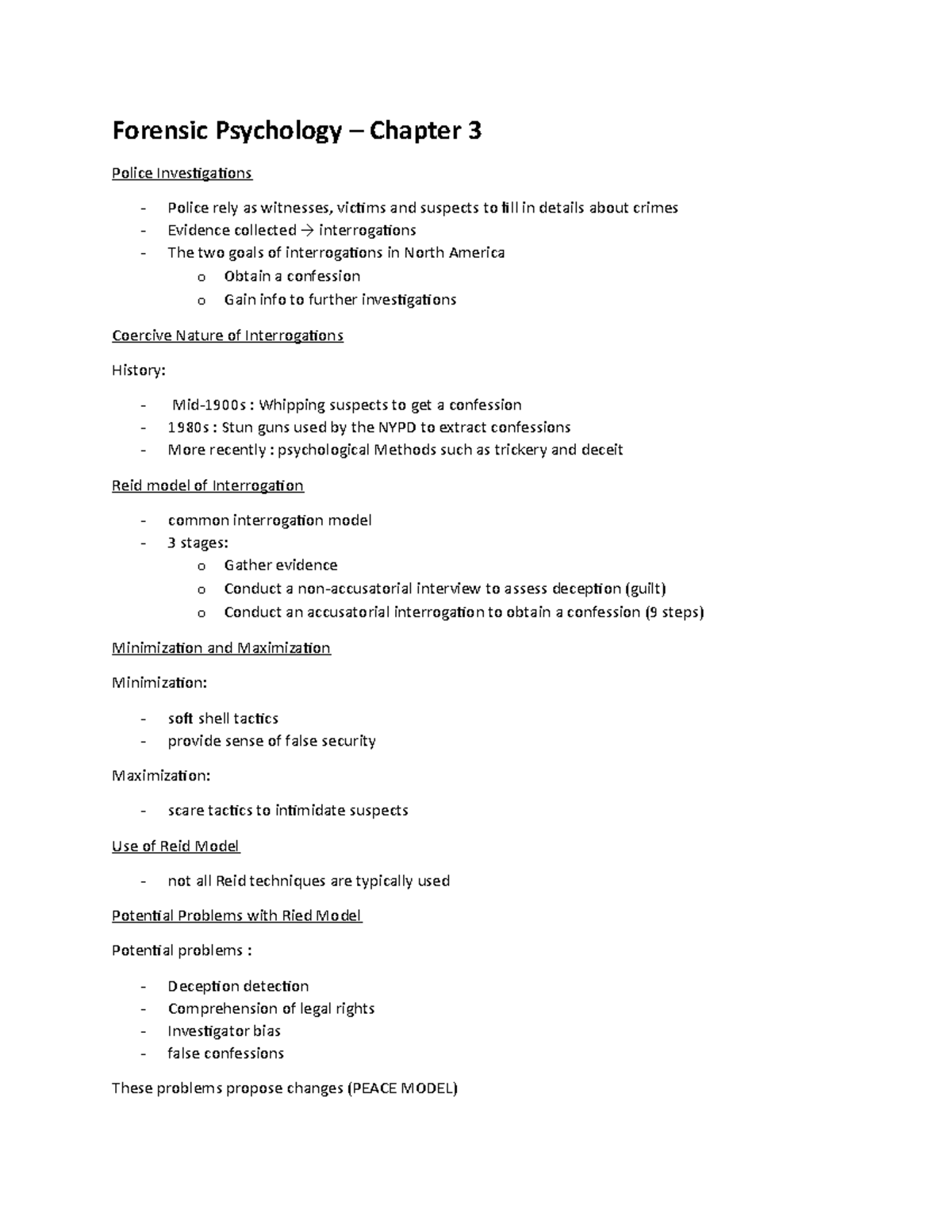 Forensic Psychology - Chapter 3 notes - Forensic Psychology – Chapter 3 ...