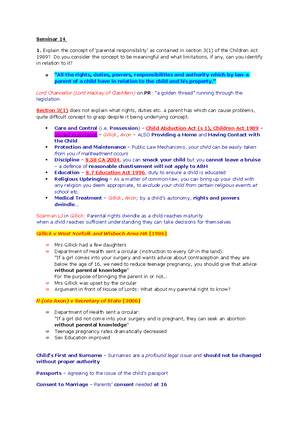 Welfare Principle + Checklist - Seminar 17 The Welfare Principle and ...