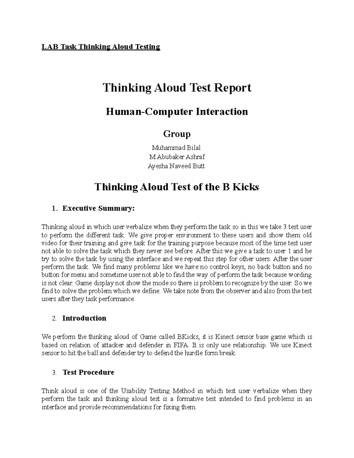 10. Lab Task-Thinking Aloud Testing - LAB Task Thinking Aloud Testing ...