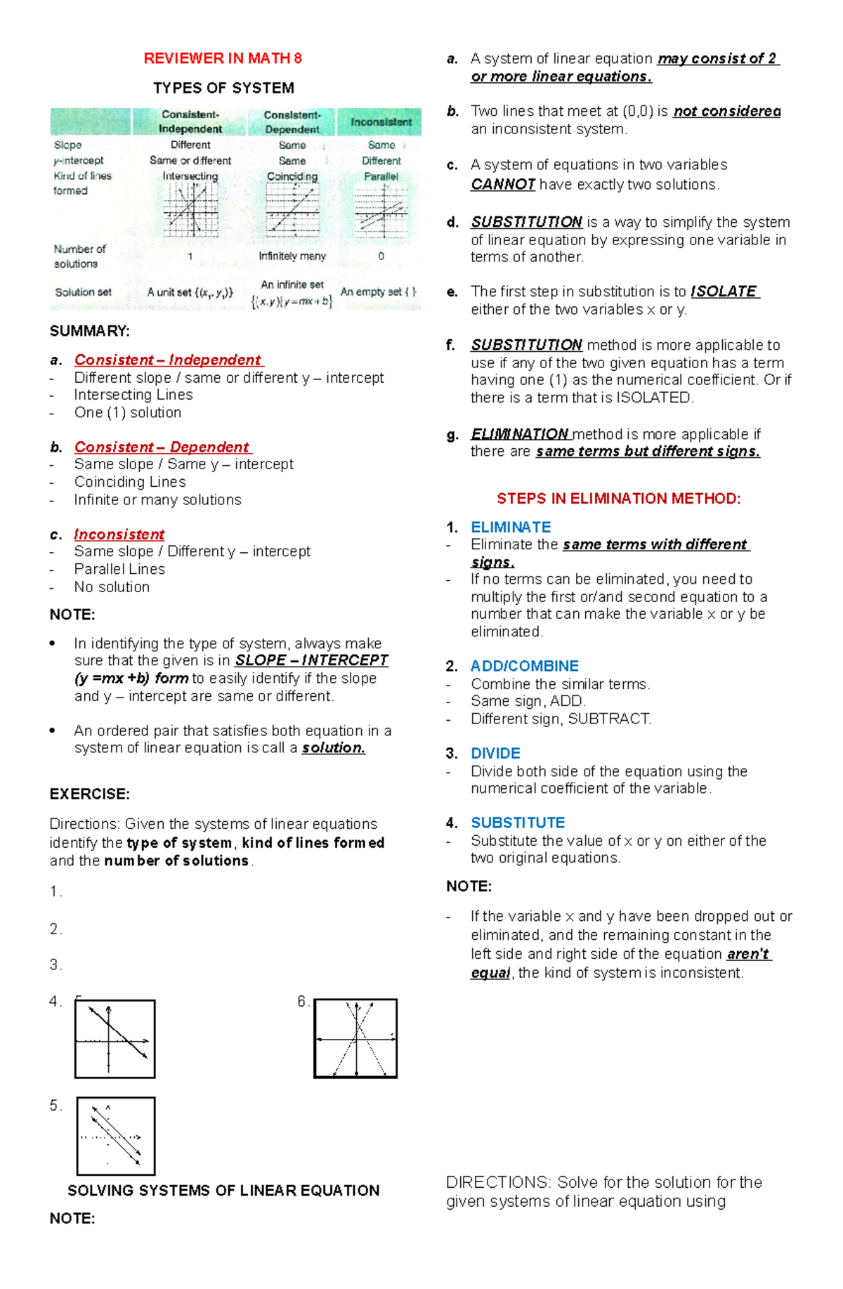 Reviewer IN MATH 8 3rd Monthly Examination - REVIEWER IN MATH 8 TYPES ...