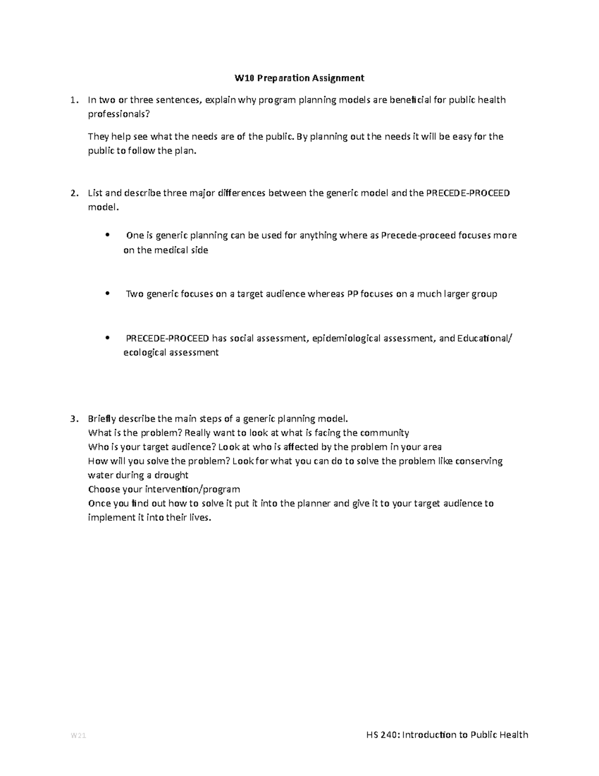 Preperation Assignment W10 - W10 Preparation Assignment In two or three sentences, explain why ...