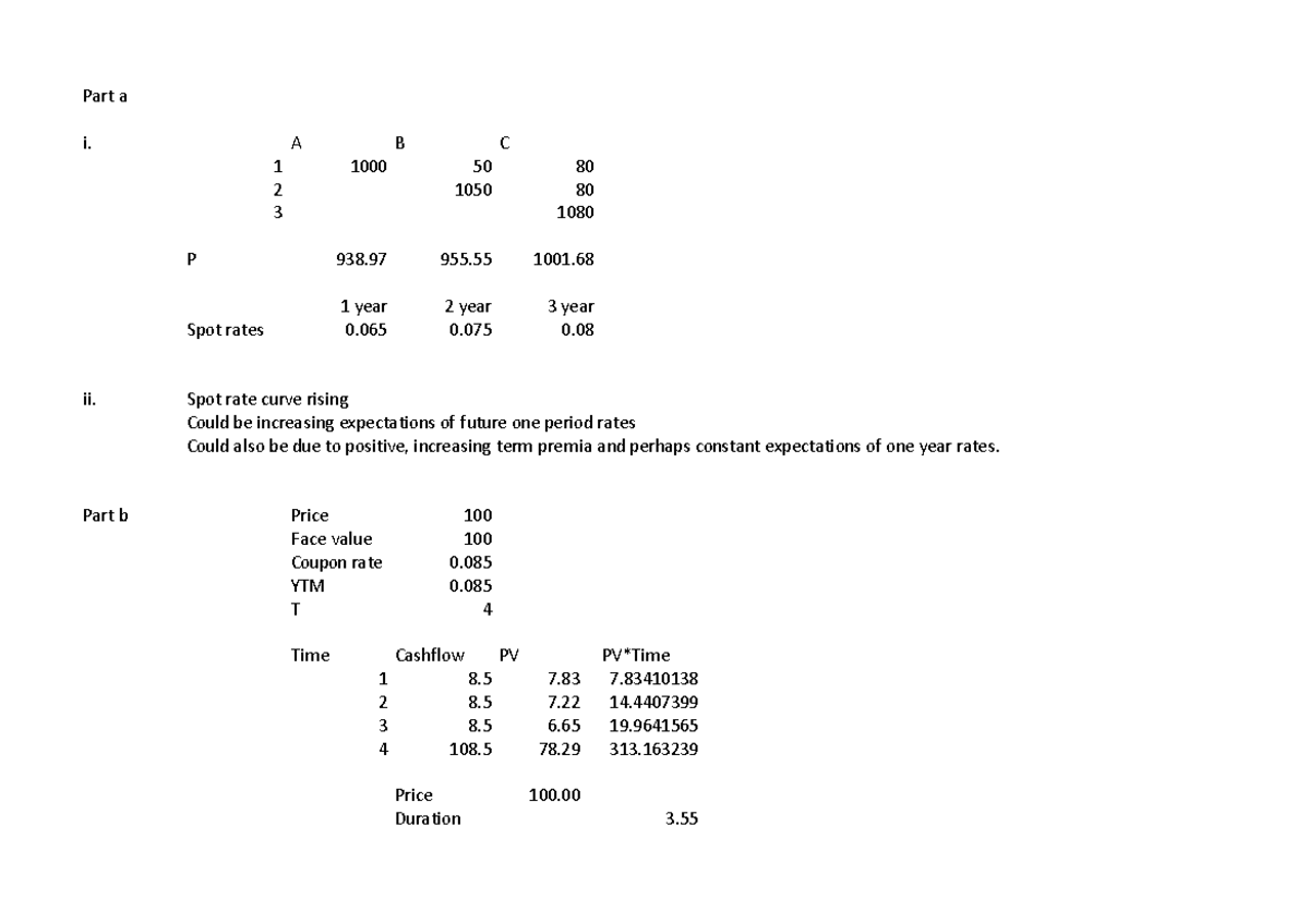Exam 2018 Answers Warning Tt Undefined Function 32 Part A I A B C 1 1000 50 80 2 1050 80