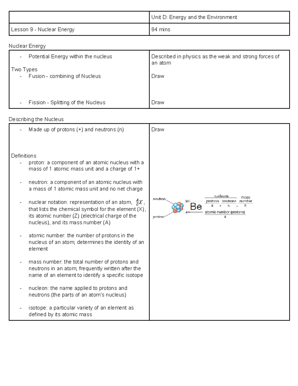 Nuclear Energy - Practice problems + Review - Unit D: Energy and the ...