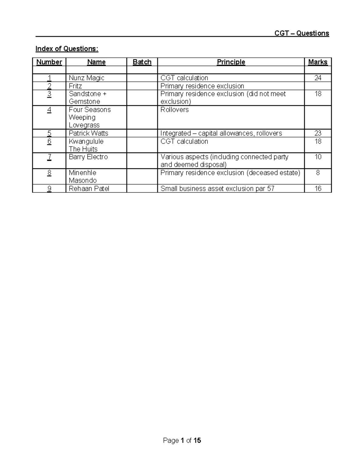 CGT Questions 2021 - Lecture notes 1 - CGT – Questions Index of ...