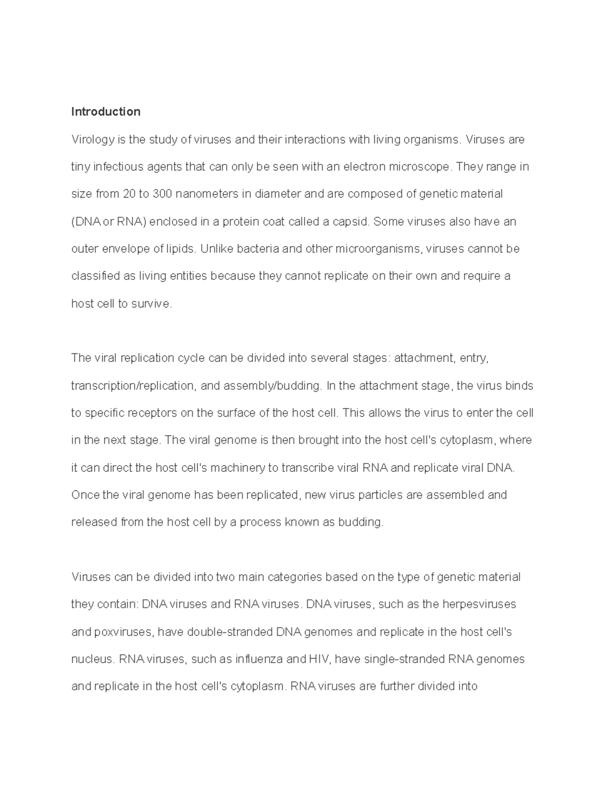 Medical virology course outline intro, viral structure and replication ...