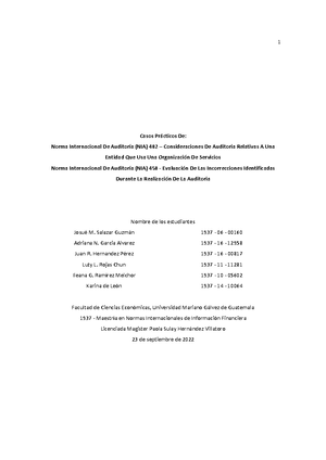 Trabajo teorico NIA 705 - Norma Internacional De Auditoría (NIA) 705 ...