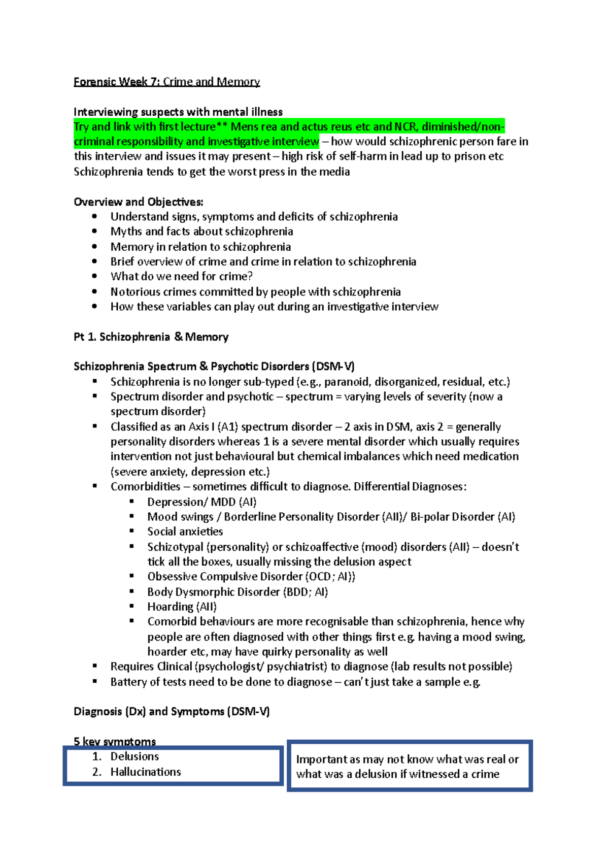 Forensic Week 7 - Crime and Memory - Forensic Week 7: Crime and Memory ...