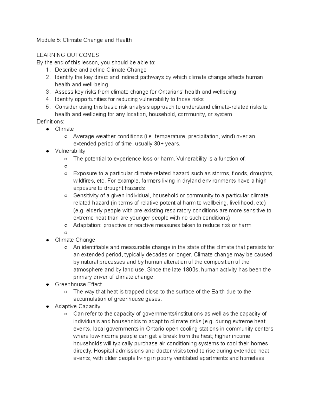 Module 5 notes and practice - ES274 - WLU - Studocu