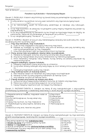 Quiz CO1 Matatag - PANGALAN: _______________________________ SEKSYON: _____________ Panuto ...