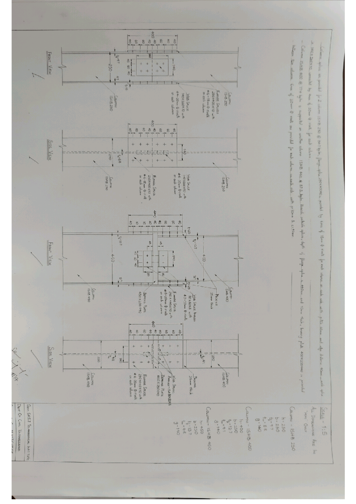 CAD - Cad - Column splices are provided for 2 column ISHB 250 54 flange ...