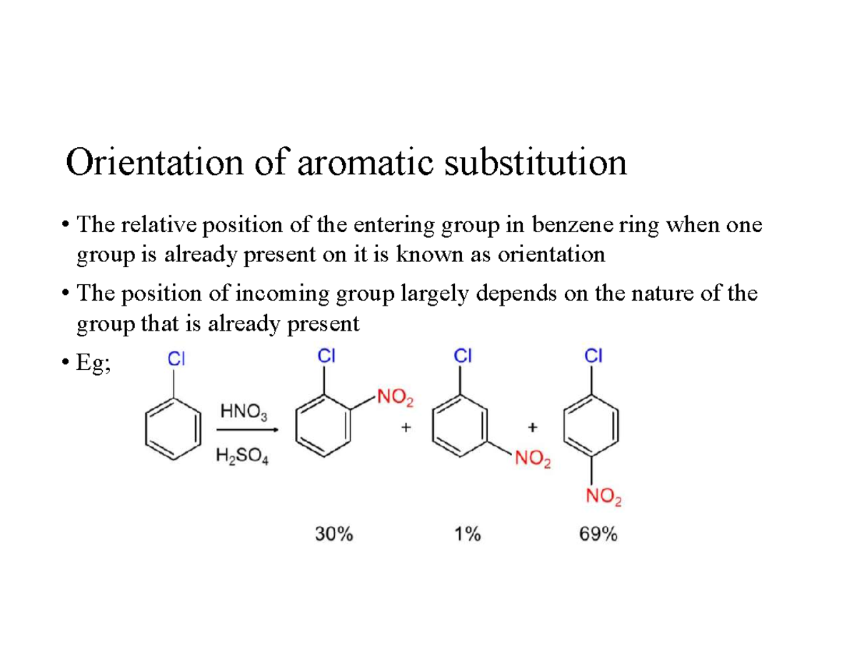 Orientation and relative reactivity - Orientation of aromatic ...