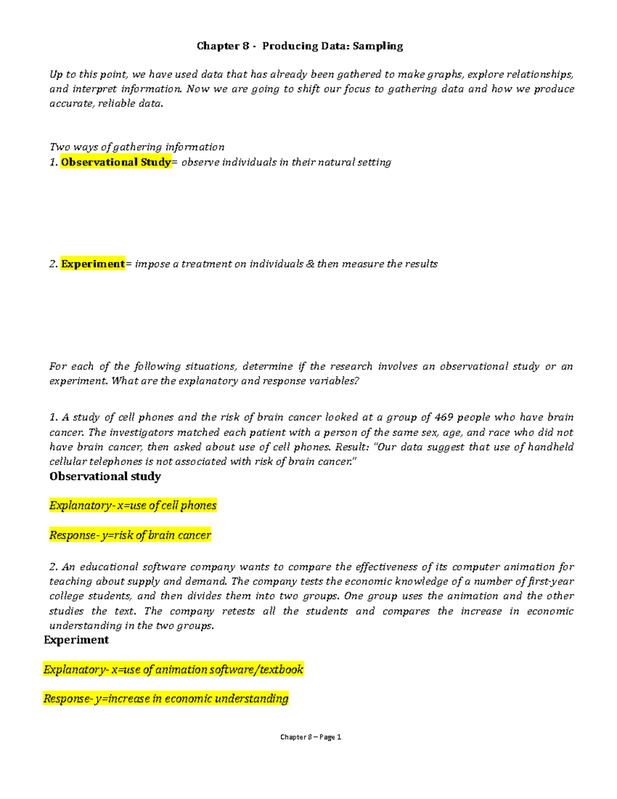 Ch8 Producing Data-Sampling - Chapter 8 - Producing Data: Sampling Up ...
