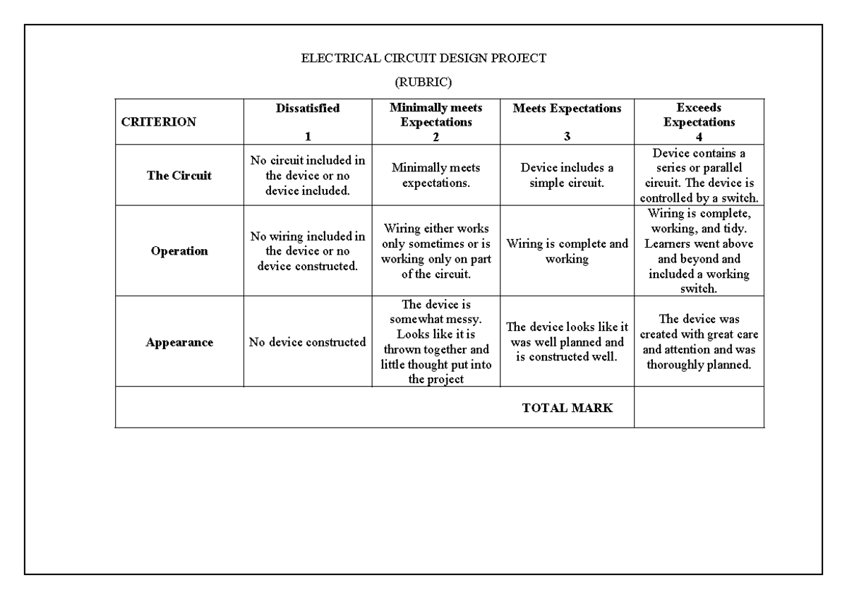 Electrical Circuit Design Project - ELECTRICAL CIRCUIT DESIGN PROJECT ...