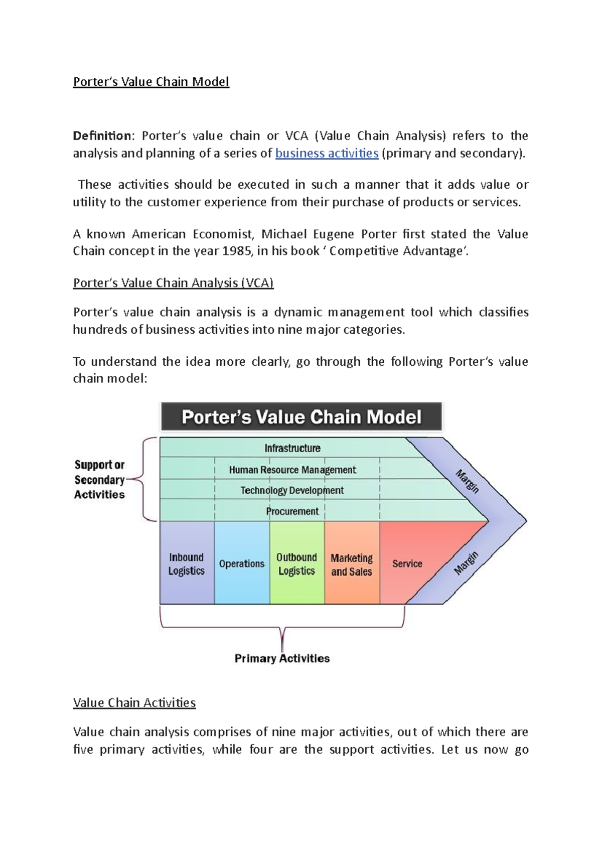 Null - note of value chain model in ecommerce - Porter’s Value Chain ...