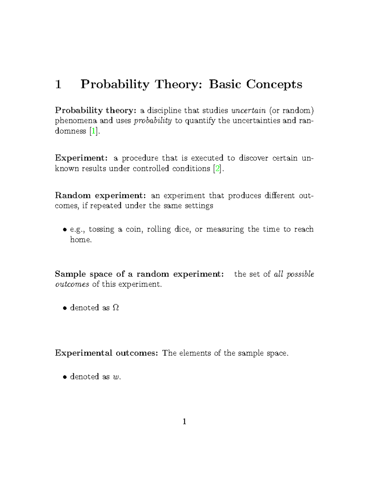 Lec2 probability theory clean - 1 Probability Theory: Basic Concepts Probability theory: a - Studocu