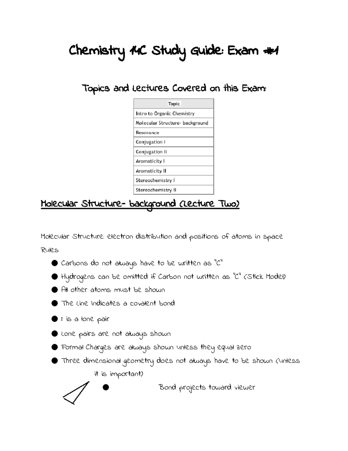 Chemistry 14C Study Guide - Draw molecular skeleton (carbon usually in ...