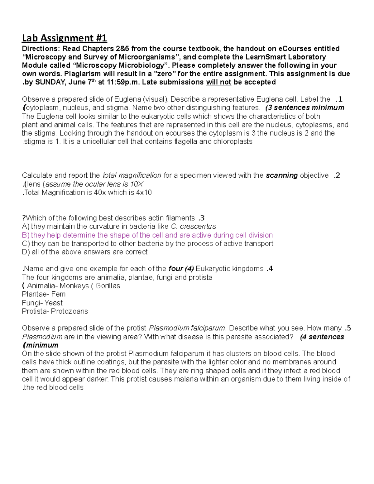 Lab Assignment 1- Bryana Utley - Lab Assignment Directions: Read ...