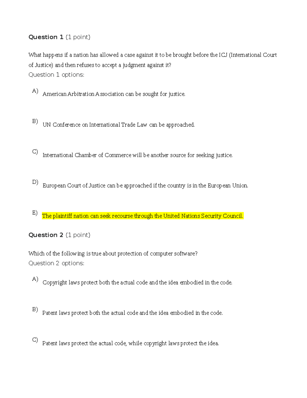 MKTG Quiz 2 - marketing quiz 2 - Question 1 (1 point) What happens if a nation has allowed a ...