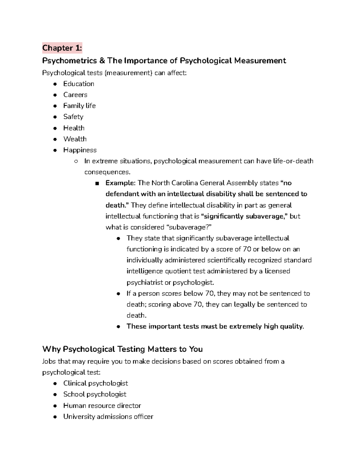 PSYC*4290: Textbook - Chapter 1: Psychometrics & The Importance of ...