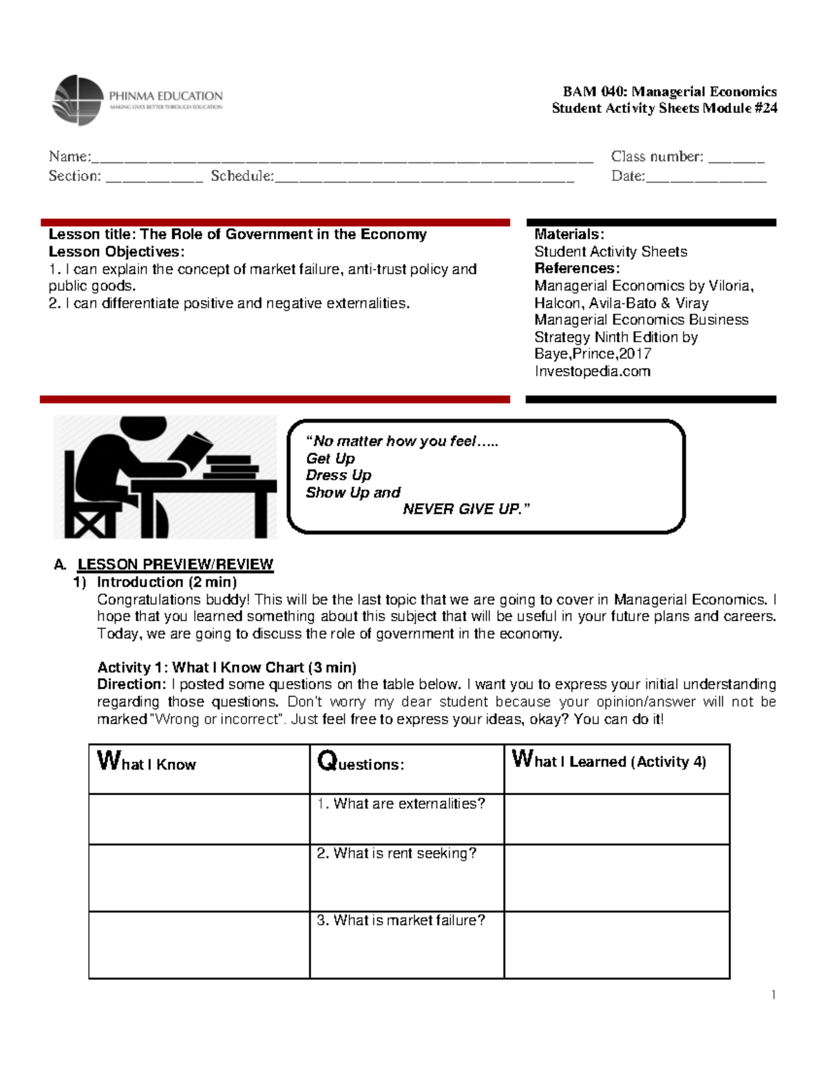 SAS#24-BAM040 - notes bam040 - Student Activity Sheets Module # - Studocu