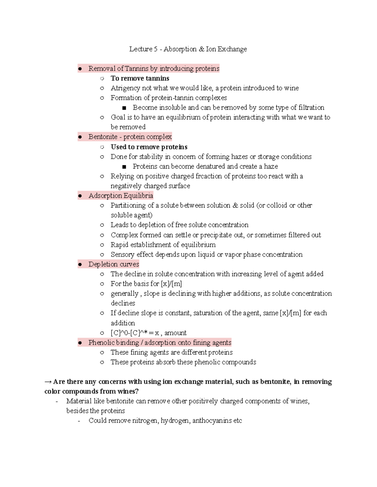 VEN 126 Lectures 5-9 - VEN 126 wine stability with Ron Runnebaum winter ...