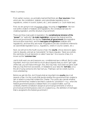 Week 4 summary - Week 4 summary Statutes Statutes are the primary form ...