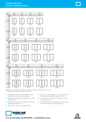 Wideline Sliding Window Standard Size - For more information call 1300 ...
