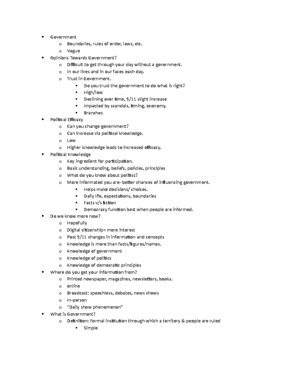 American Government Ch. 1 - Government o Boundaries, rules of order ...
