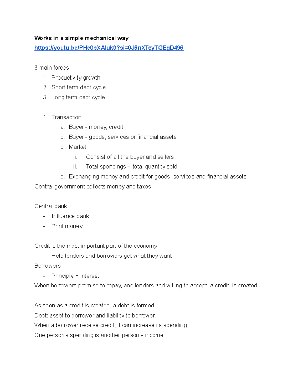 The Economic Machine (2) - Works in a simple mechanical way youtu ...