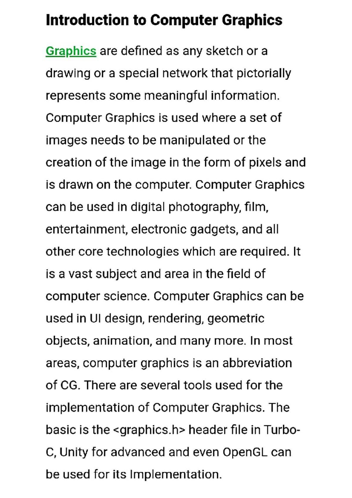 Computer graphics - CSI-321 - Introduction to Computer Graphics ...