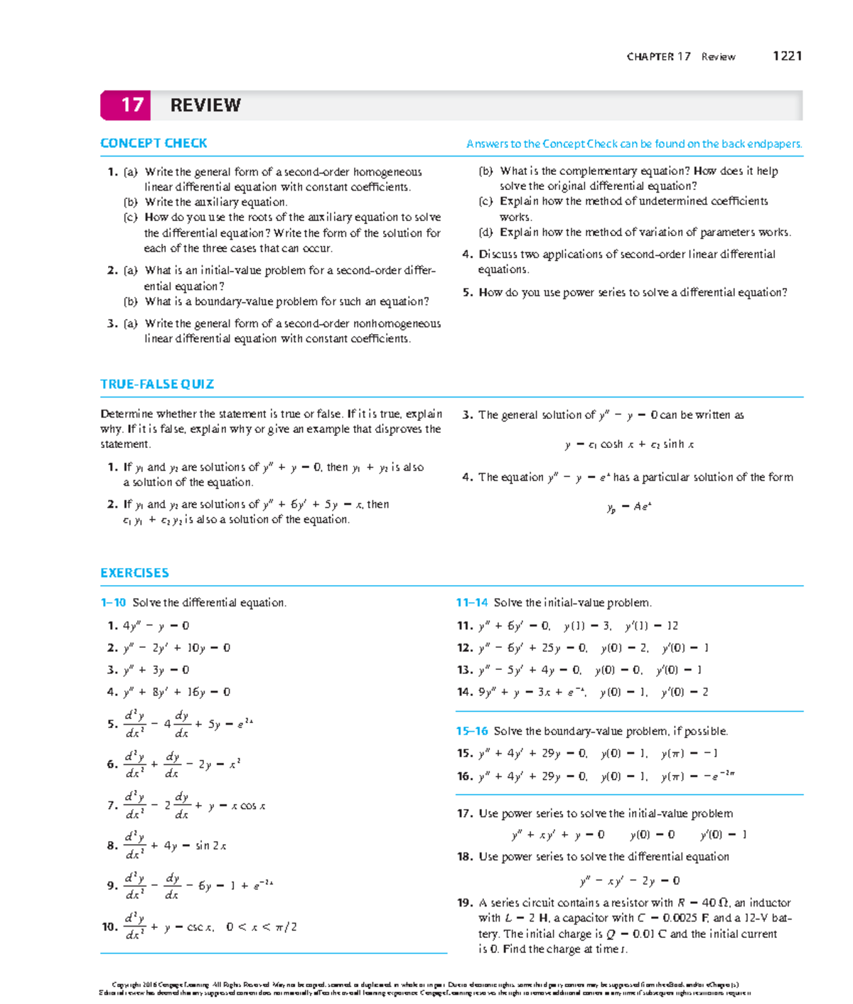 Math ch-17-review - math work - CHAPTER 17 Review 1221 CONCEPT CHECK ...