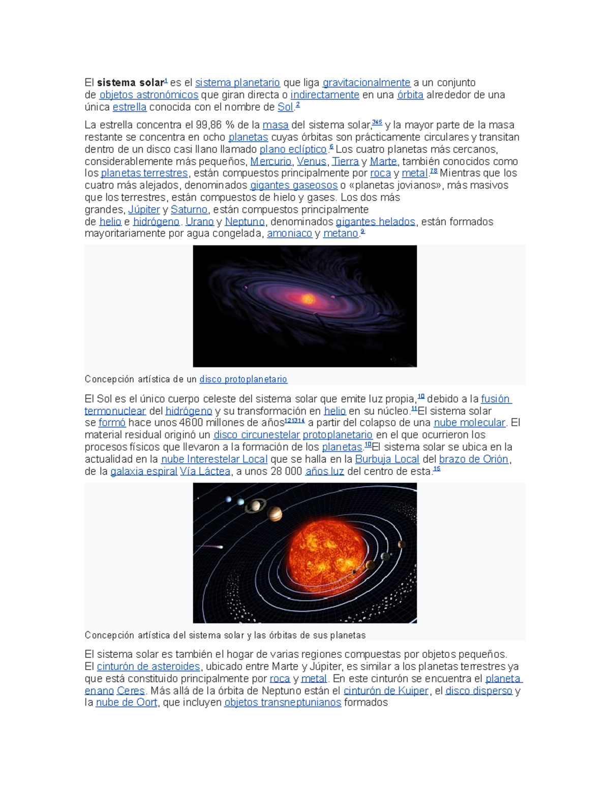 El sistema solar - 2 La estrella concentra el 99,86 % de la masa del ...