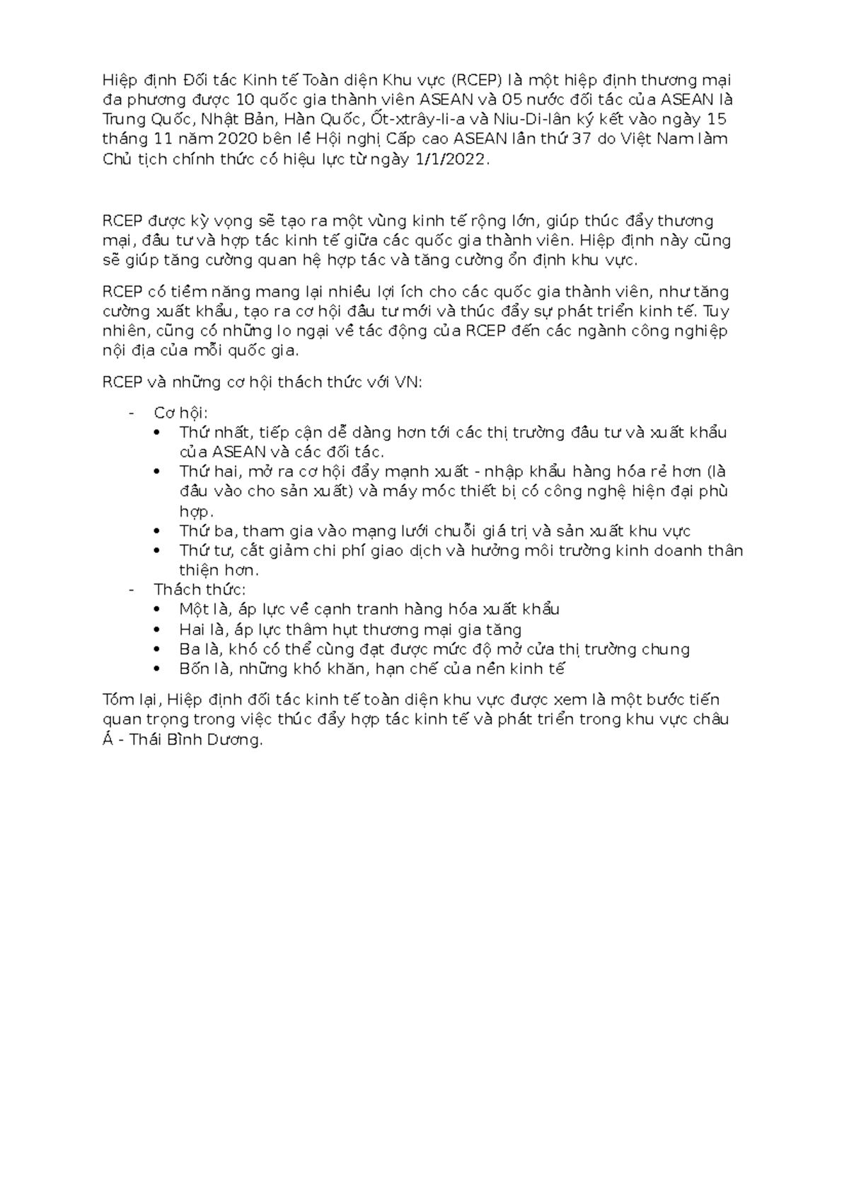 Hiệp định - hiep dinh - Hiệp định Đối tác Kinh tế Toàn diện Khu vực (RCEP) là một hiệp định ...