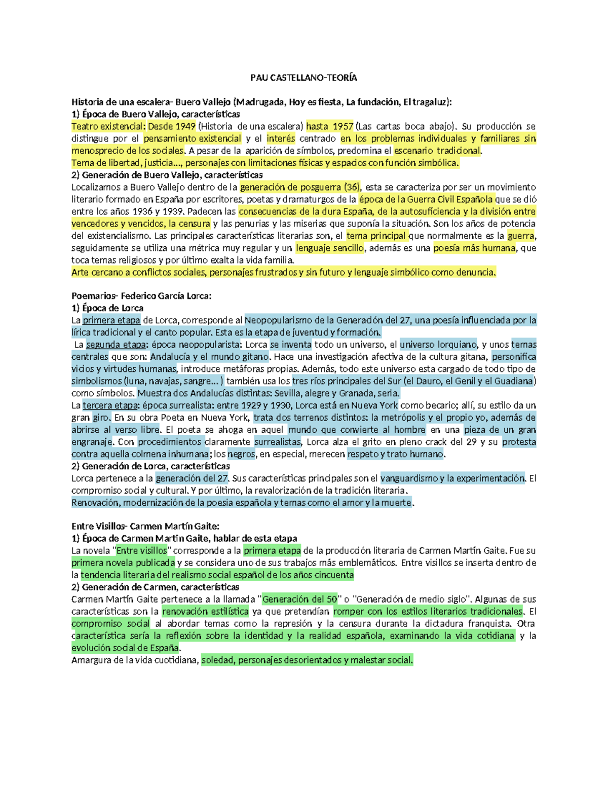 PAU Castellano Teoría - Morfología - PAU CASTELLANO-TEORÍA Historia de ...