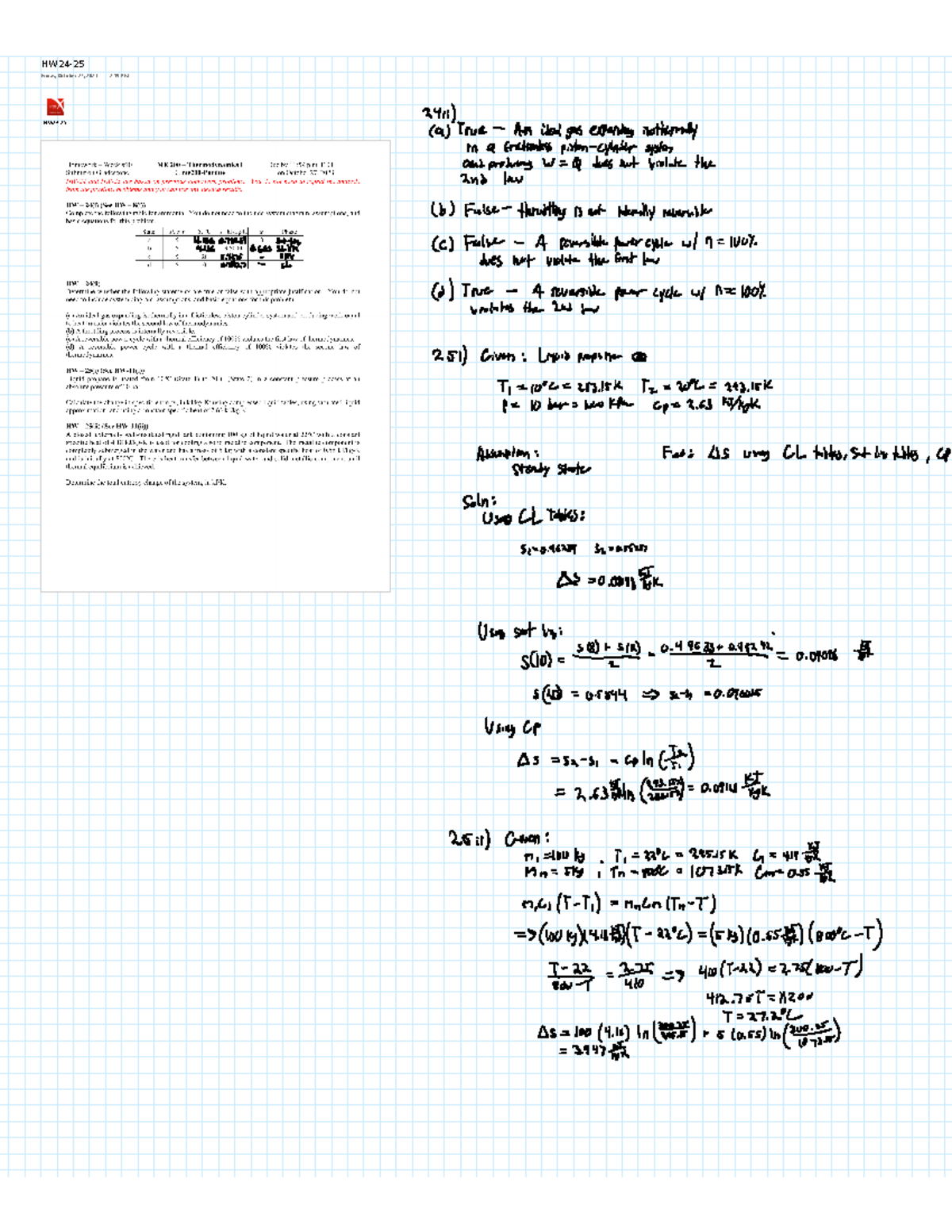 HW24-25 - homework - ME 20000 - HW24- HW24- 25 Friday, October 27, 2023 2:19 PM - Studocu