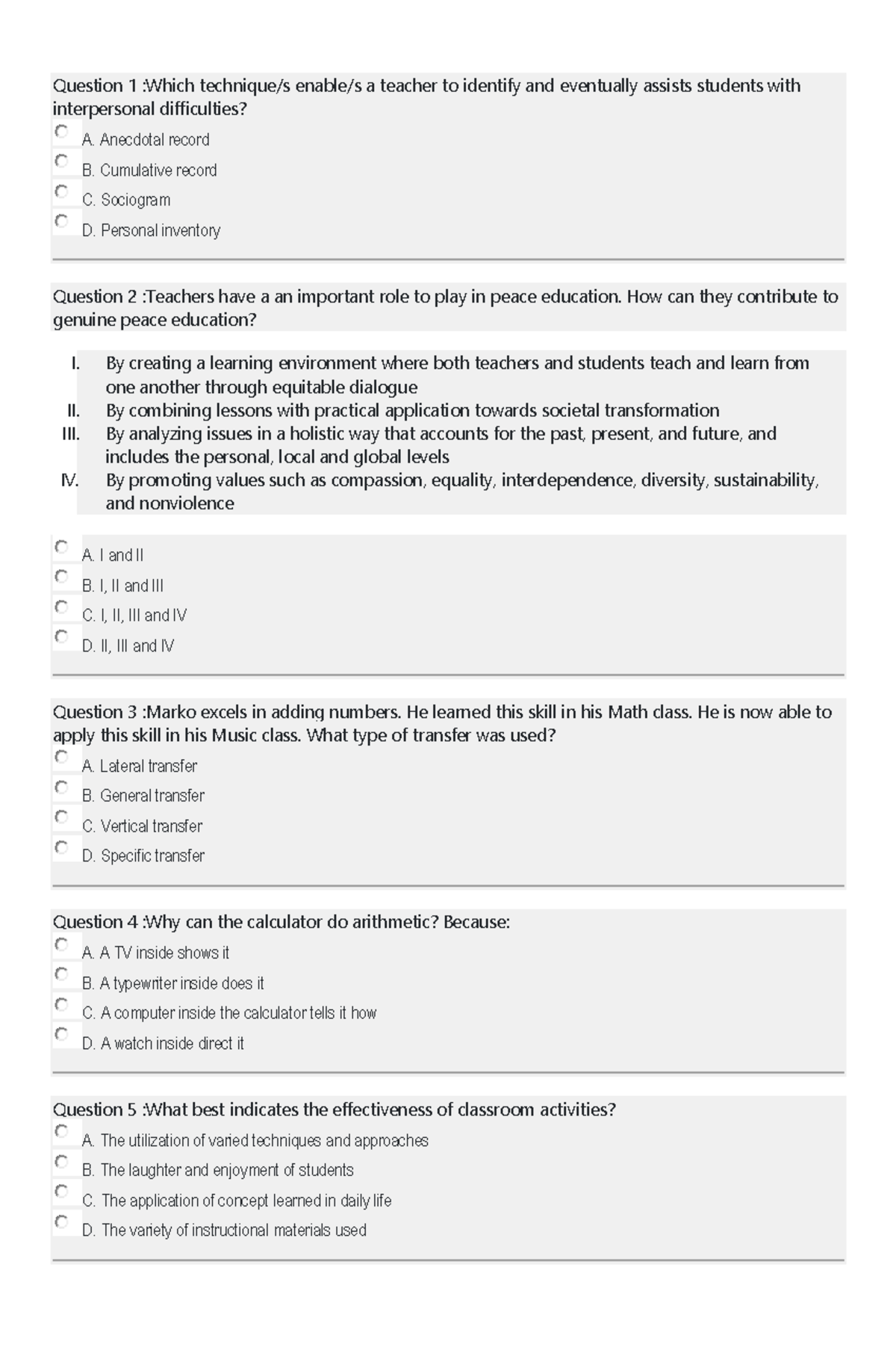 Profed part 01pdfnel let profed compiled - Question 1 :Which technique ...