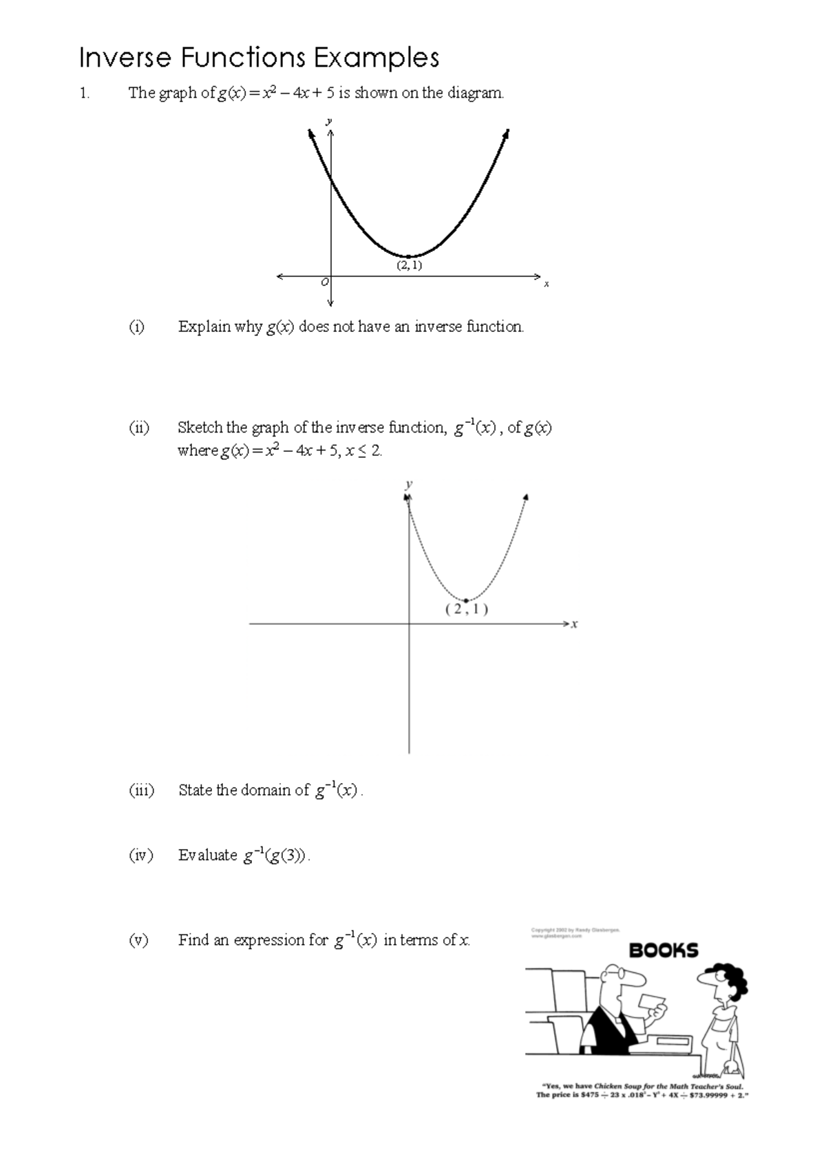 IF 2 Inverse Functions Examples - Inverse Functions Examples The graph ...