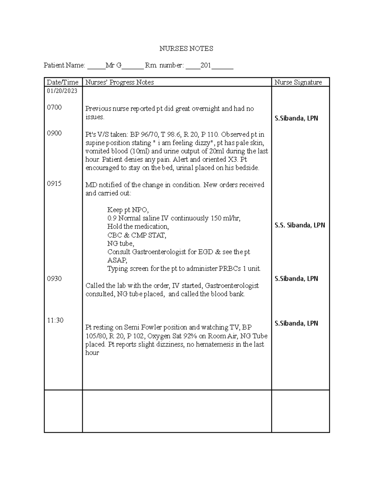 Nurses notes (2) - This is not an answer to any question, its just a ...