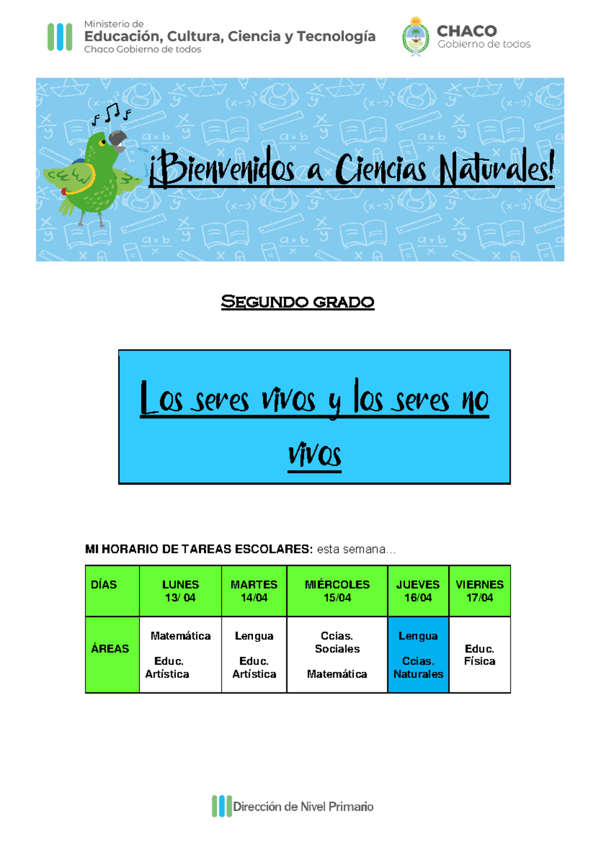 LOS SERES VIVOS Y NO VIVOS CIENCIA Y TECNOLOGIA - Segundo grado Los ...