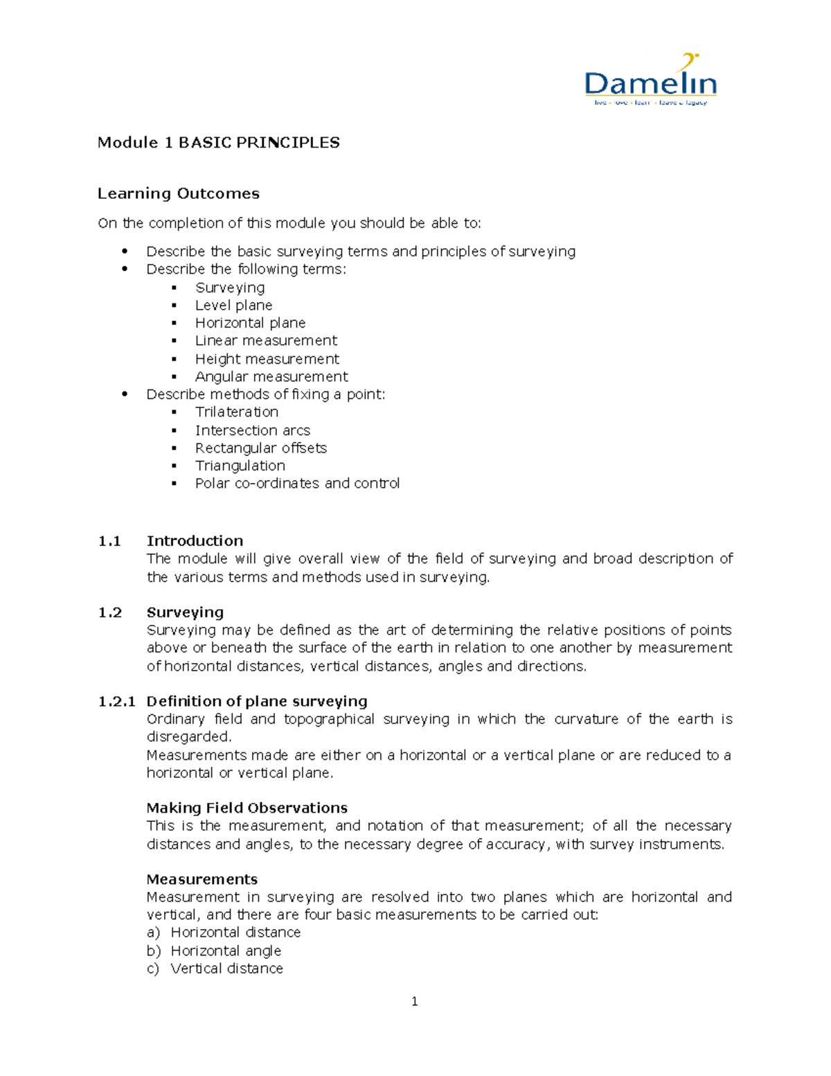 BASIC PRINCIPLES - Module 1 BASIC PRINCIPLES Learning Outcomes On the ...