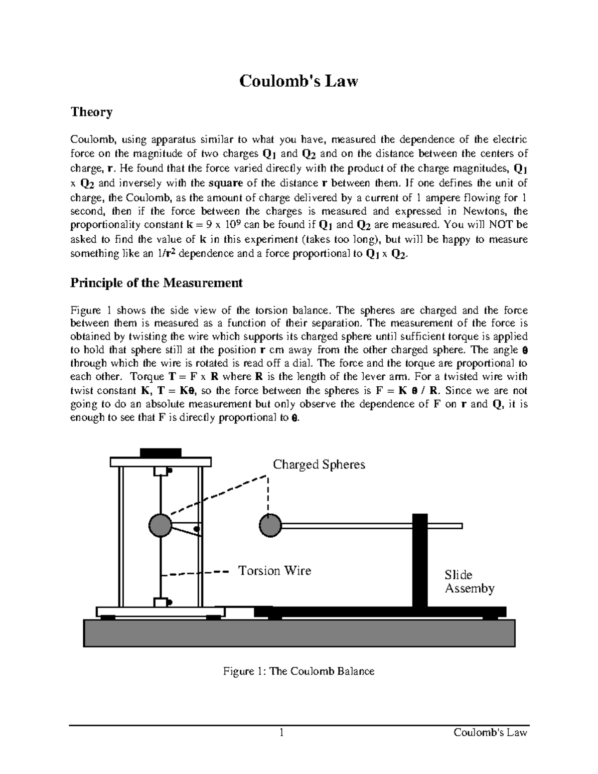 Coulomb - Physics - Coulomb's Law Theory Coulomb, using apparatus ...