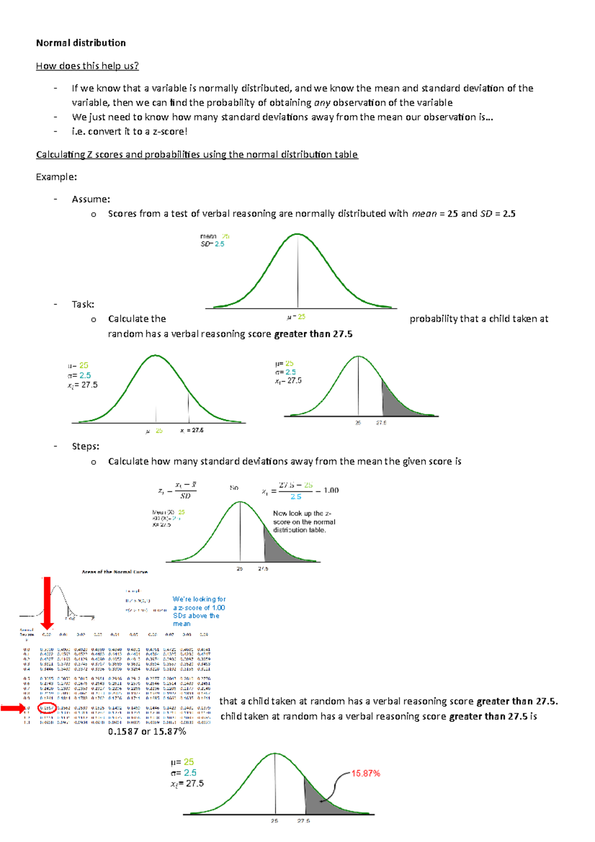 Lecture 12 Normal distribution - Normal distribution How does this help ...