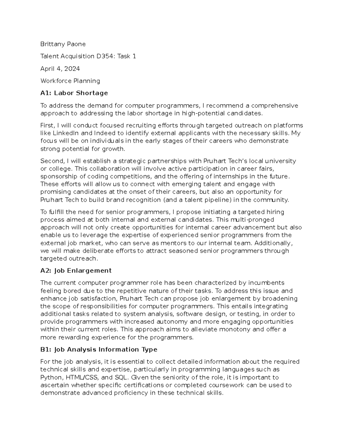 VFM1 Task 1 - Workforce Planning - BPaone - Brittany Paone Talent ...