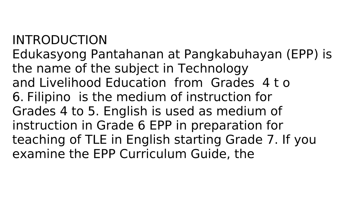 Lecture 1 - lec notes - INTRODUCTION Edukasyong Pantahanan at ...