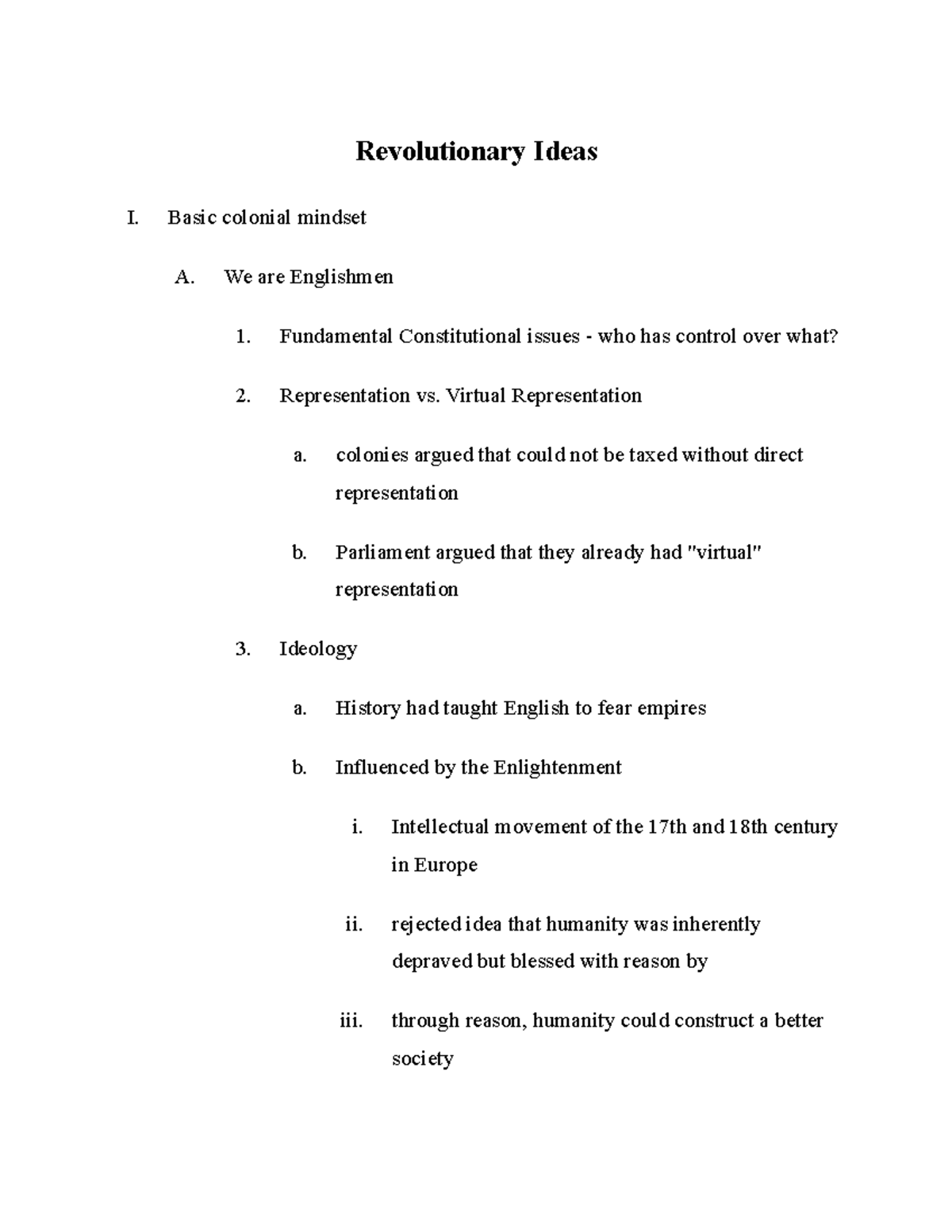 Revolutionary Ideas - An examination of the colonial world of the ...