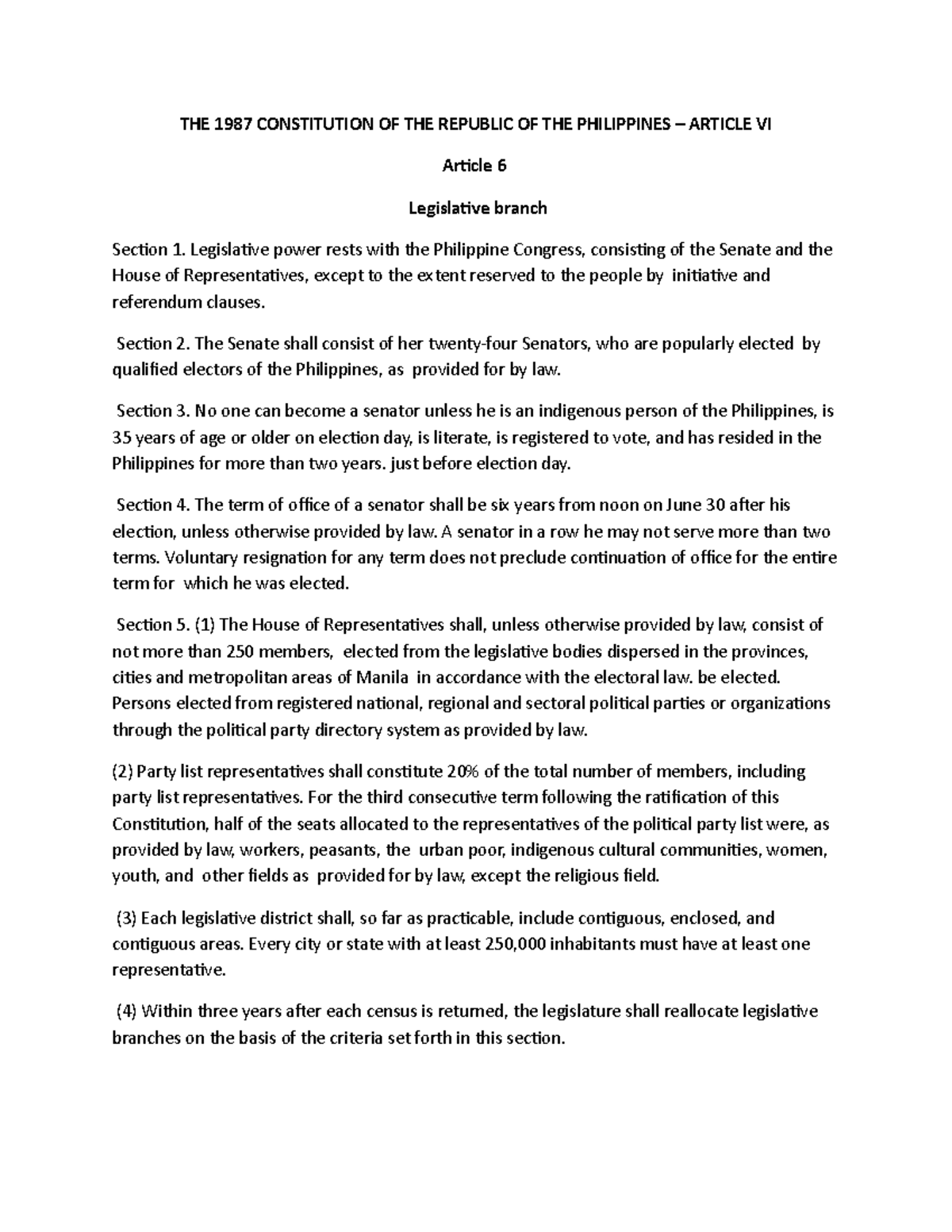 THE 1987 Constitution OF THE Republic OF THE Philippines - THE 1987 ...