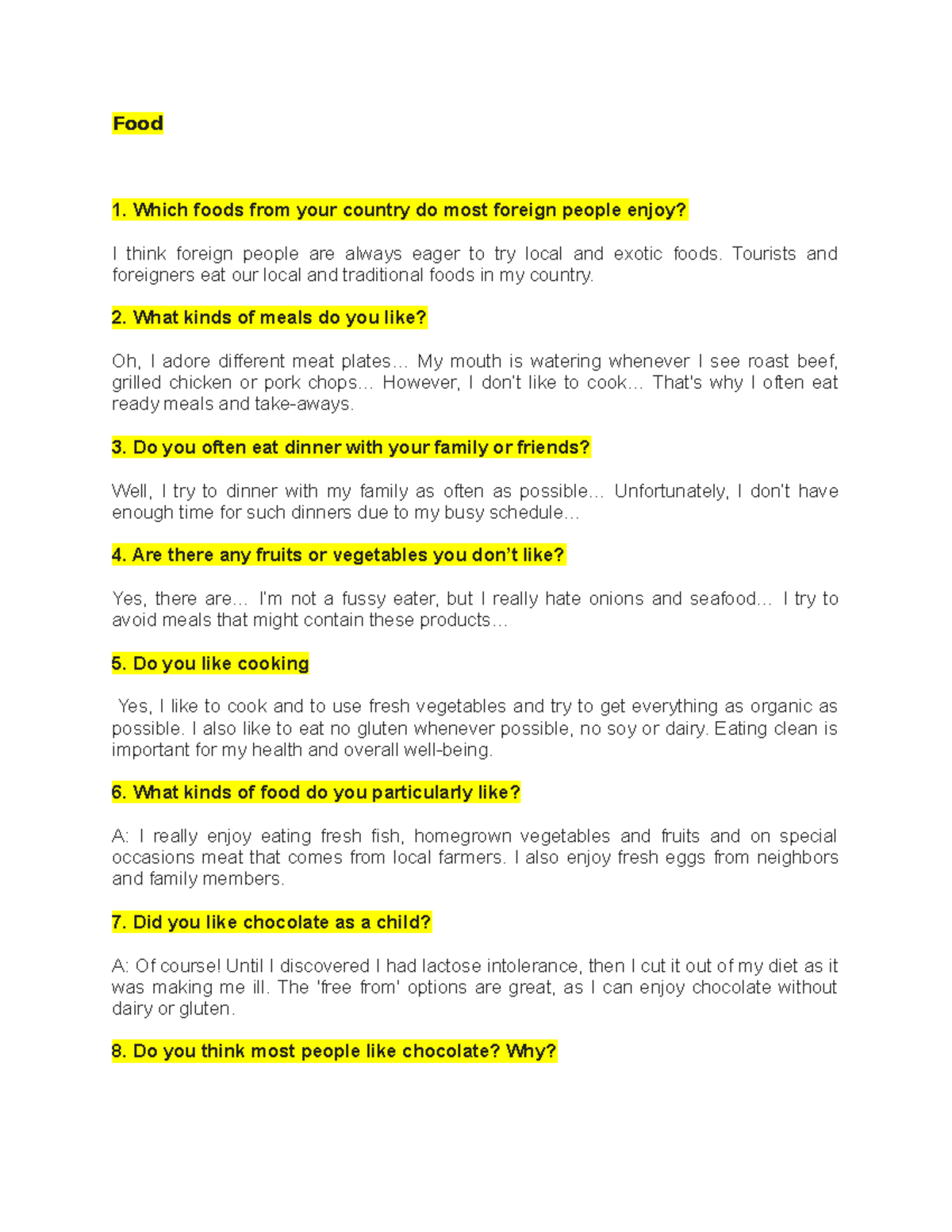 Food - ngch - Food Which foods from your country do most foreign people ...