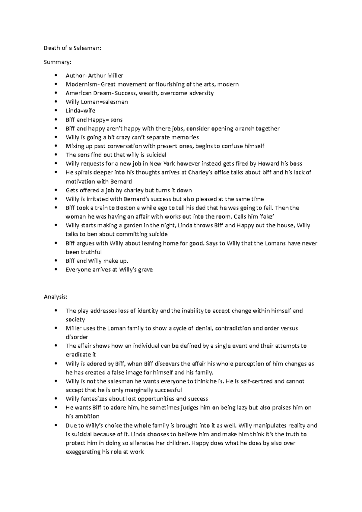 Death of a Salesman - essay topic - Death of a Salesman: Summary ...